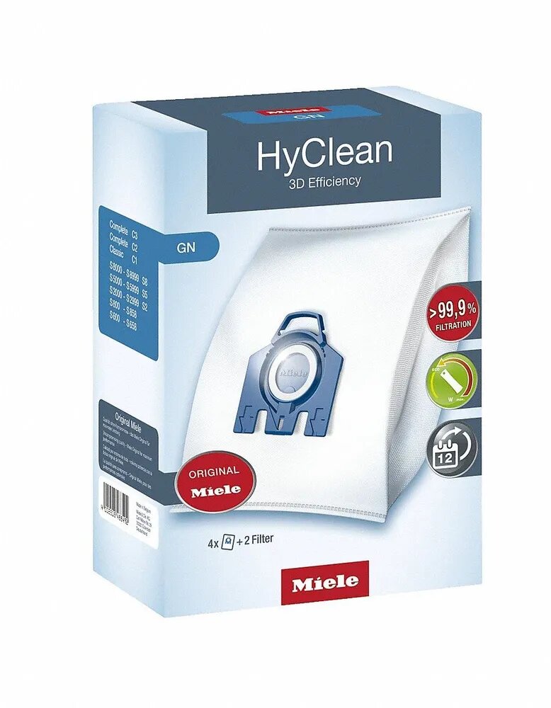 Мешки для пылесосов, Miele GN HyClean, 3D Efficiency, пылесборник, микроволокно, 4,5 л10