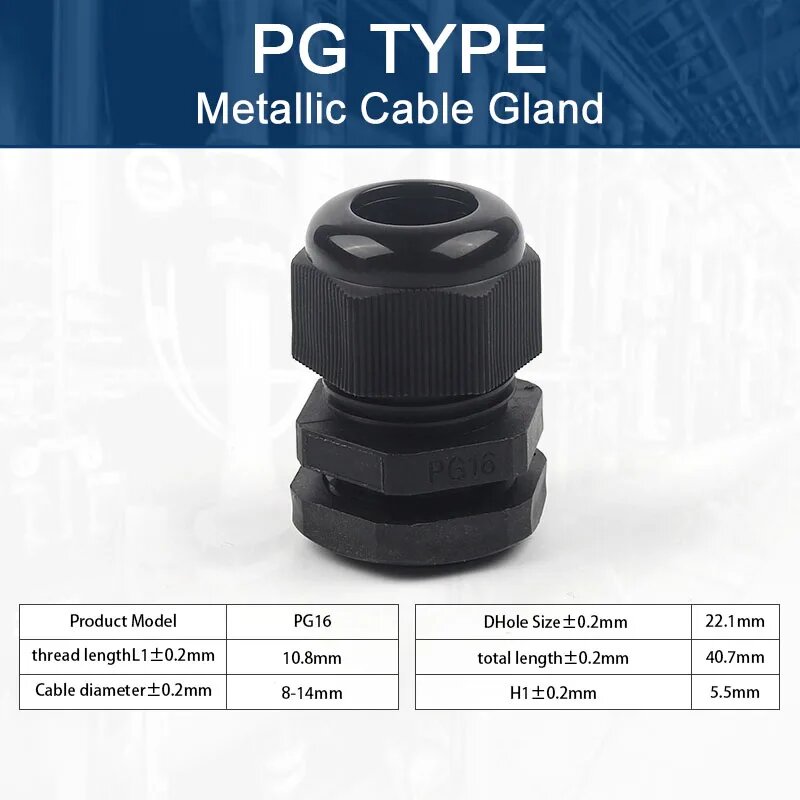 5 шт. IP68 водонепроницаемые регулируемые кабельные вводы PG7 PG9 PG11 PG13.5 PG16 PG19 черные, белые пластиковые нейлоновые соединения