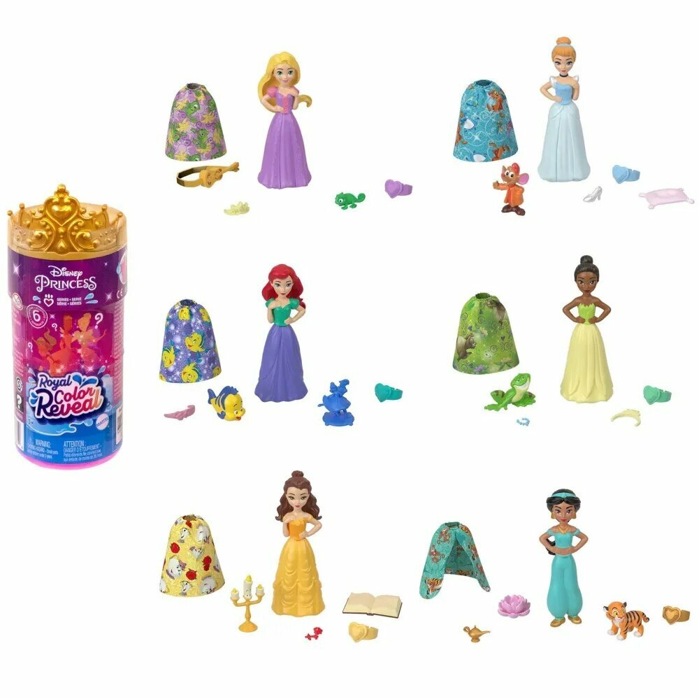 Куклы Disney Princess Color Reveal с 6 сюрпризами, серия Друзья, стили могут различаться