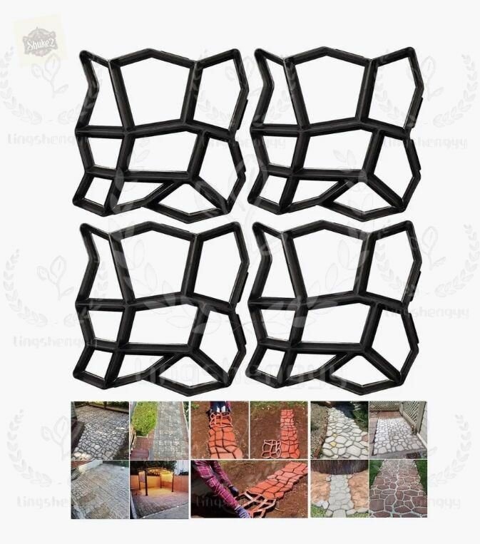 4 ШТ Многоразовая цементная форма для тротуарной плитки для газона, террасы, двора, сада