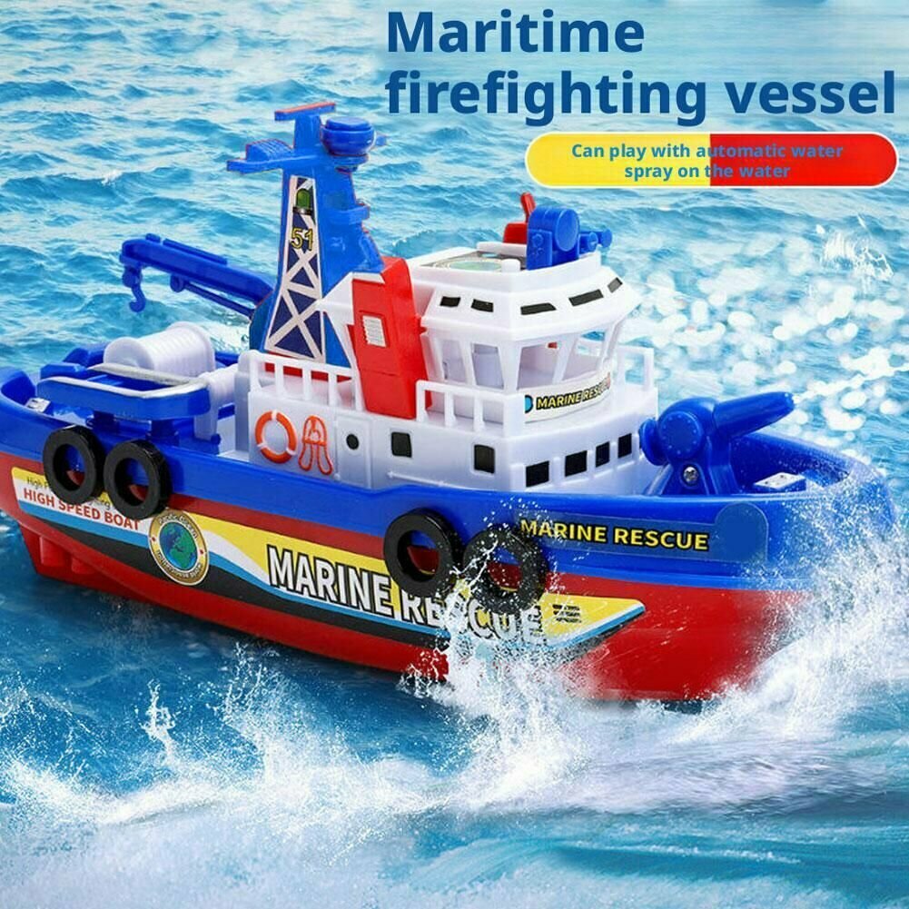 Музыкальная лодка-водомет для детской ванной комнаты