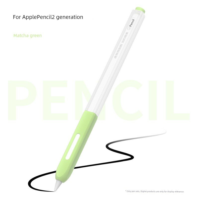 Силиконовый чехол для Apple Pencil 2-го поколения, цвет матча зеленый, магнитное крепление, антипробуксовочная защита