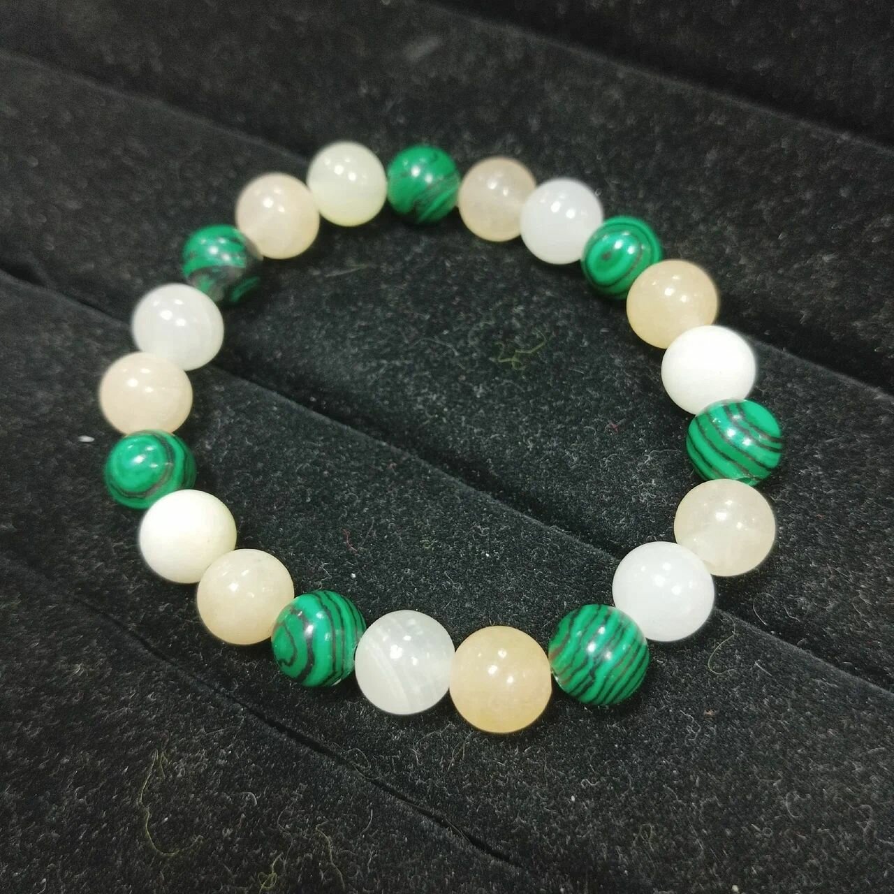 Браслет, оникс, цитрин, малахит