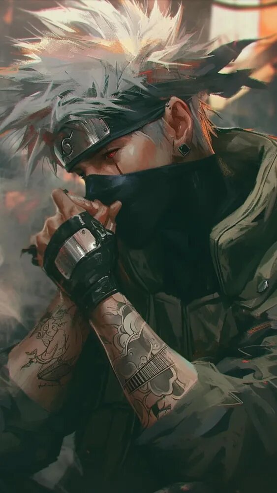 Алмазная Мозаика " Наруто Какаши" 40х50 См Алмазная Вышивка / Картина Стразами