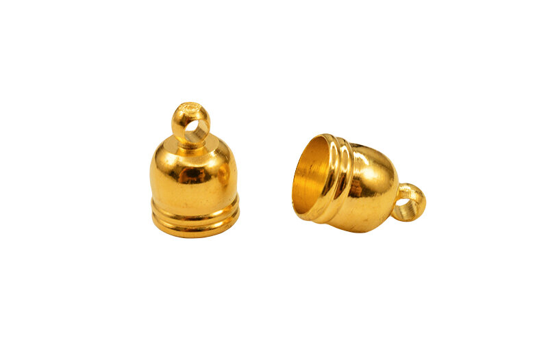 Концевик 10х7мм, внутренний диаметр 6мм, отверстие 1,5мм, цвет золото, латунь, 01-064, 2шт