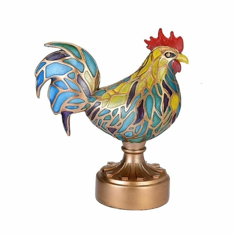 Красочная настольная лампа-скульптура из витражного стекла "Животные", - C