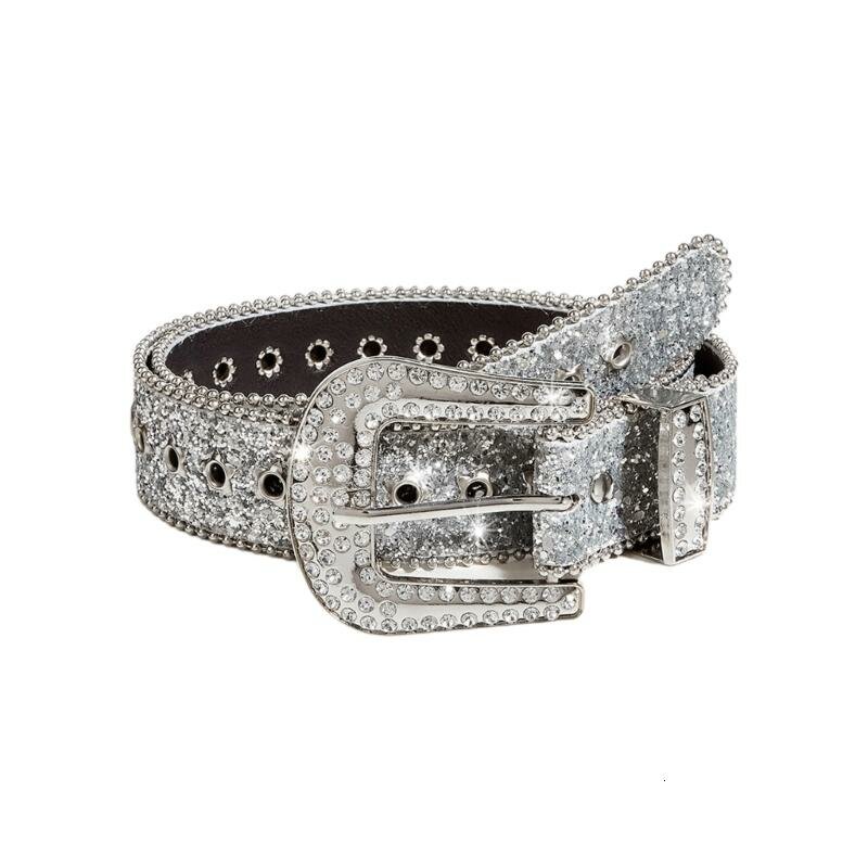 Пояса, Пояс со стразами-Серебристый