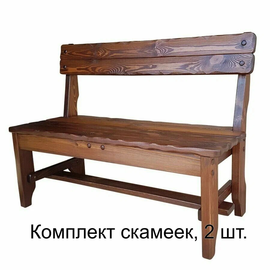 Комплект скамеек, 2 шт. из массива сосны "Богатырь" 100*50, 100х50 Н90 см, Рианна