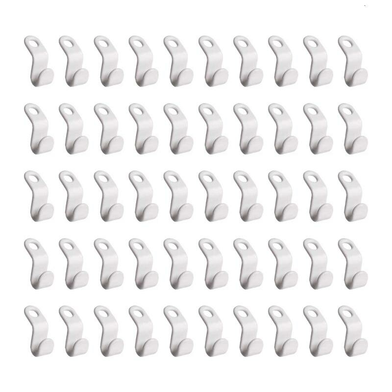 Каскадные крючки для одежды, 50 шт, Белый