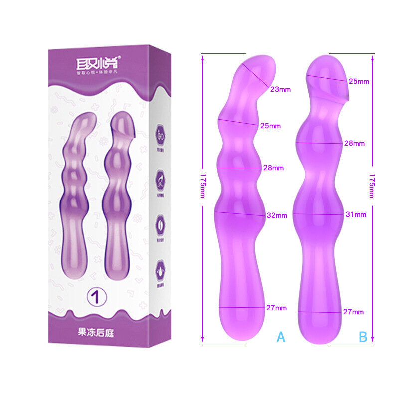 Удовлетворите желе задний двор, анальная пробка, хризантема, рисовые бусы, мужской анальный мастурбатор Желе палочка на