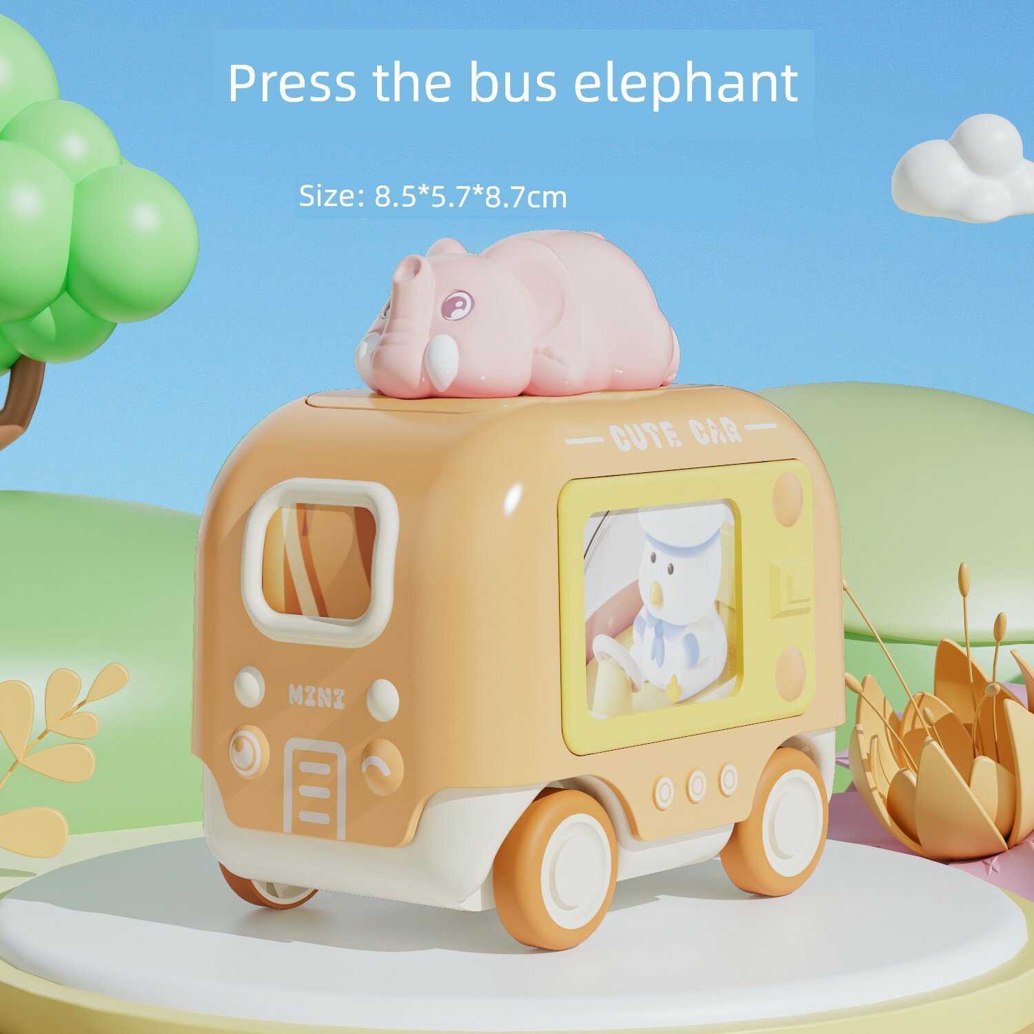 Пресс-игрушка автобус желтого цвета для малышей 1-3 лет, веселая подарочная игрушка для мальчиков и девочек