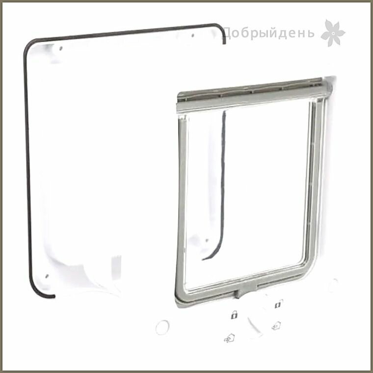 Дверь для кошки 4 позиции с тоннелем белая, Trixie 44231