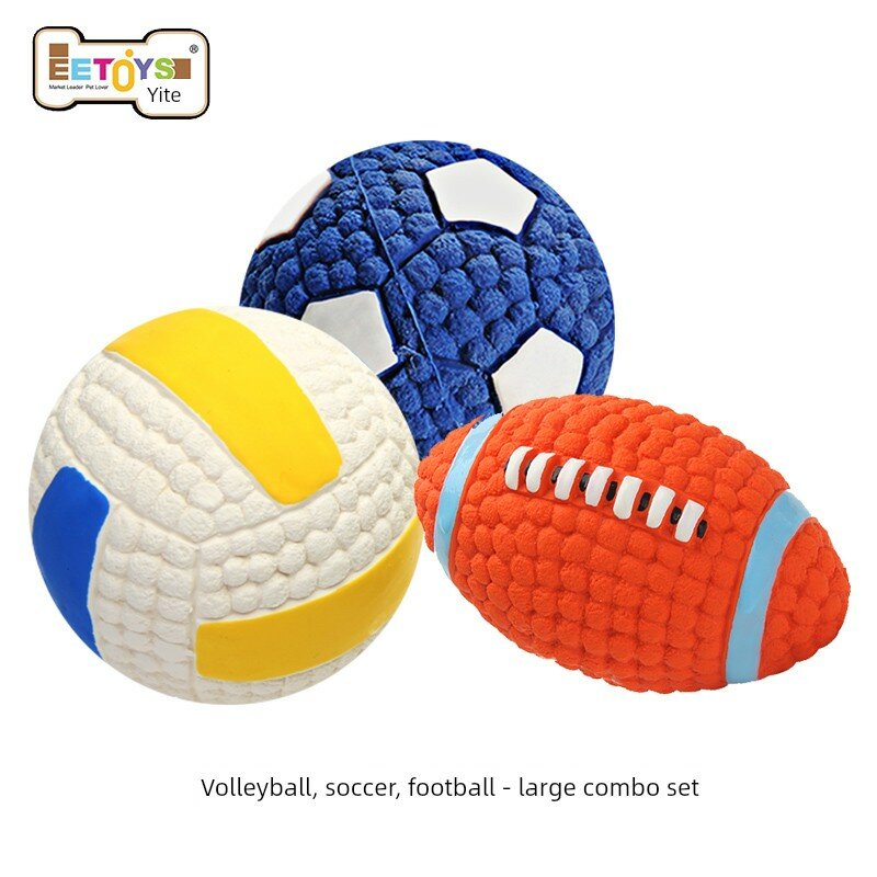Набор большого размера: латексные волейбольный, футбольный и регби-мячи для взрослых собак