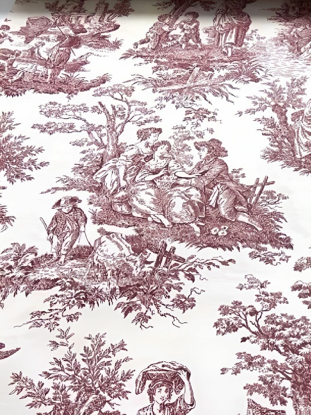 Ткань 150*180см водоотталкивающая Туаль Де Жуи DUCK цвет брусничный