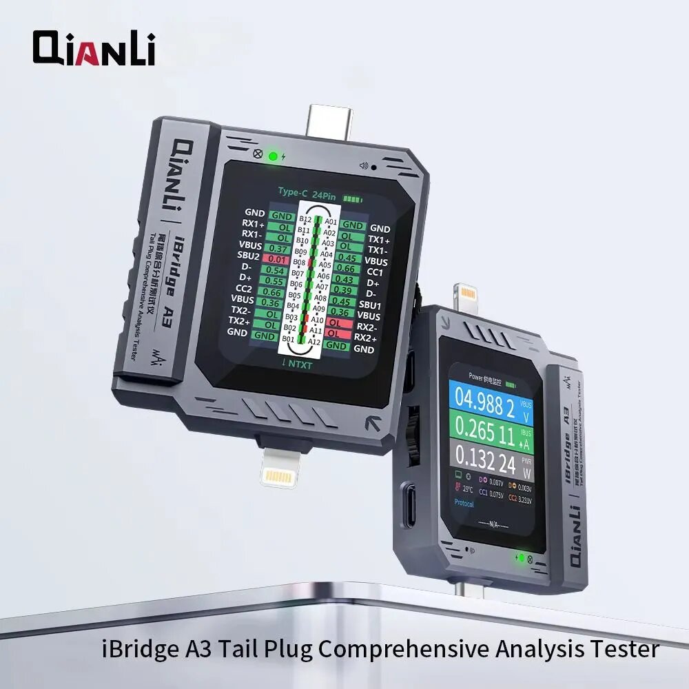 QIANLI iBridge A3 Интеллектуальный инструмент автоматического обнаружения с поддержкой Lightning и Type-C для ремонта