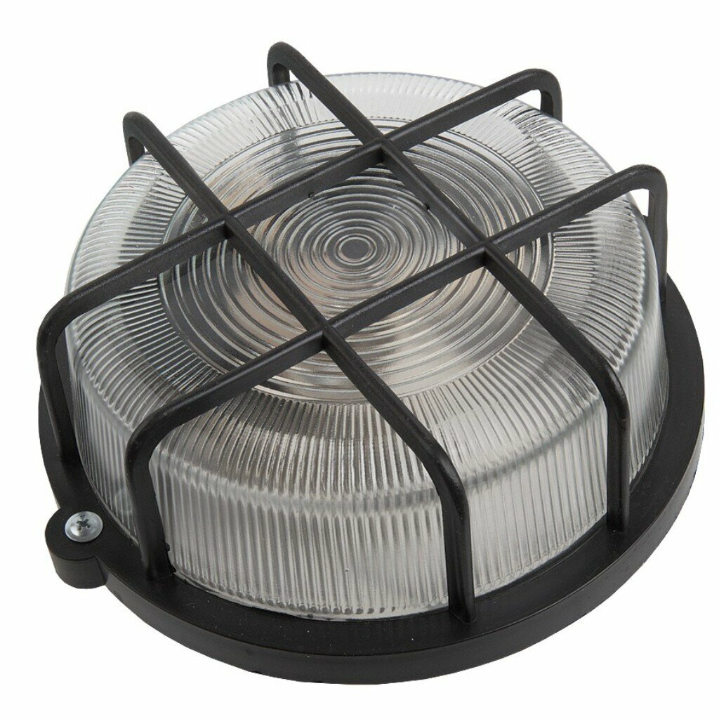 Светильник General Lighting Systems НПП 03-100-005.04, 100 Вт, E27, IP54, настенно-потолочный, с решеткой, черный