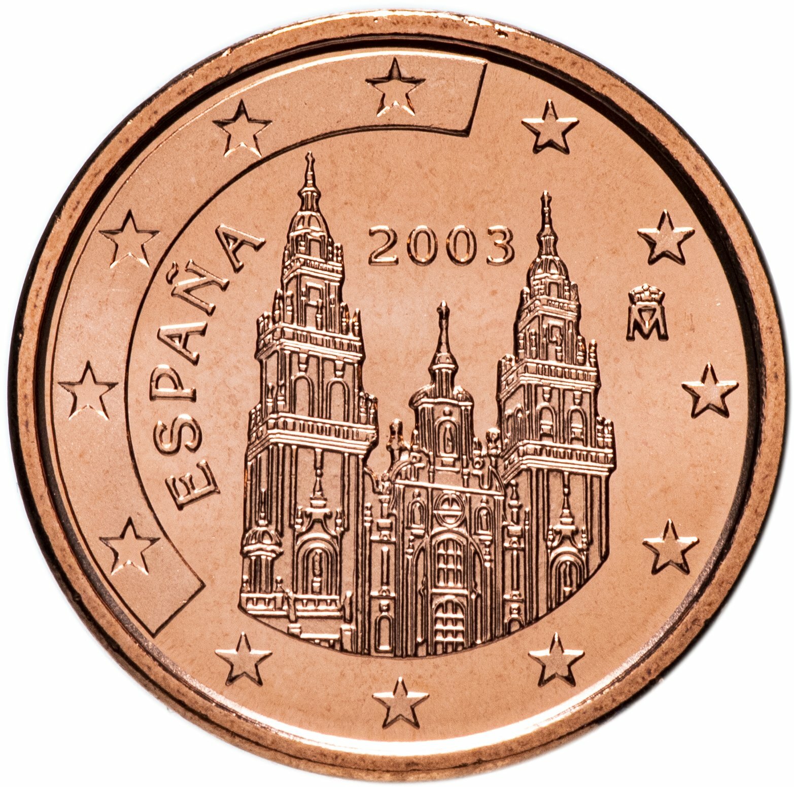 Испания 5 евроцентов cents 2003, Сталь, в сохранности UNC