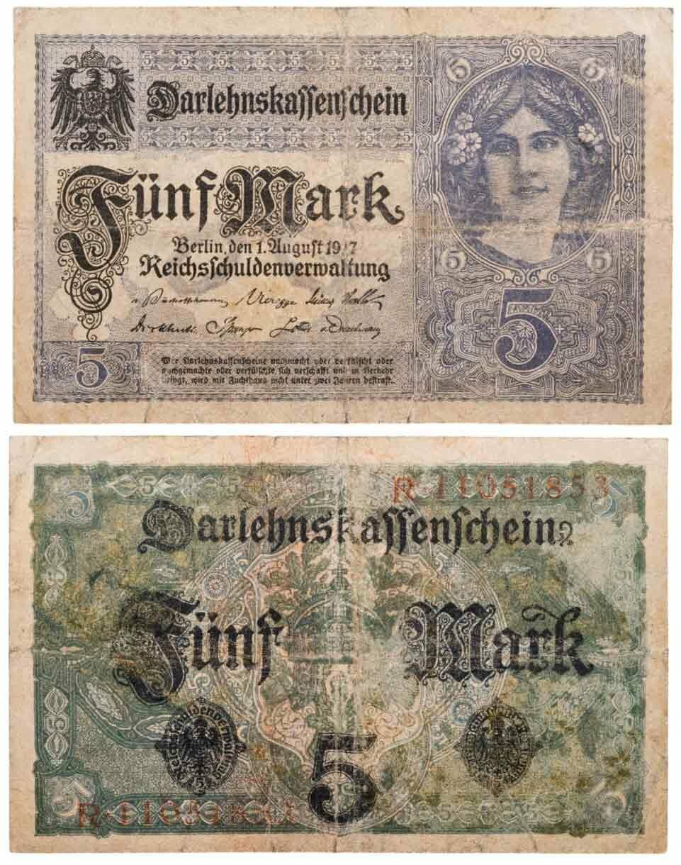 Германия 5 марок 1917