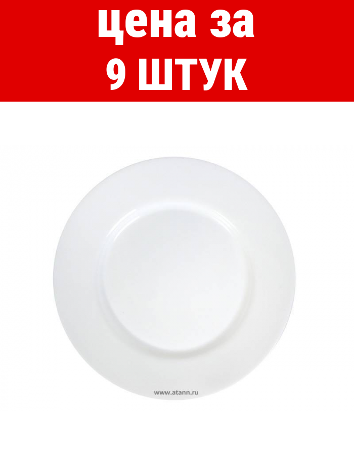Комплект 9 шт, EVERY DAY Тарелка обеденная 24см (18102)