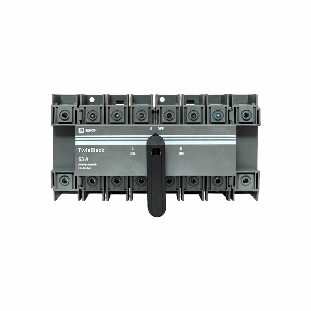 Рубильник EKF 63A 4P реверсивный c рукояткой для прямой установки TwinBlock tb-s-63-4p-rev