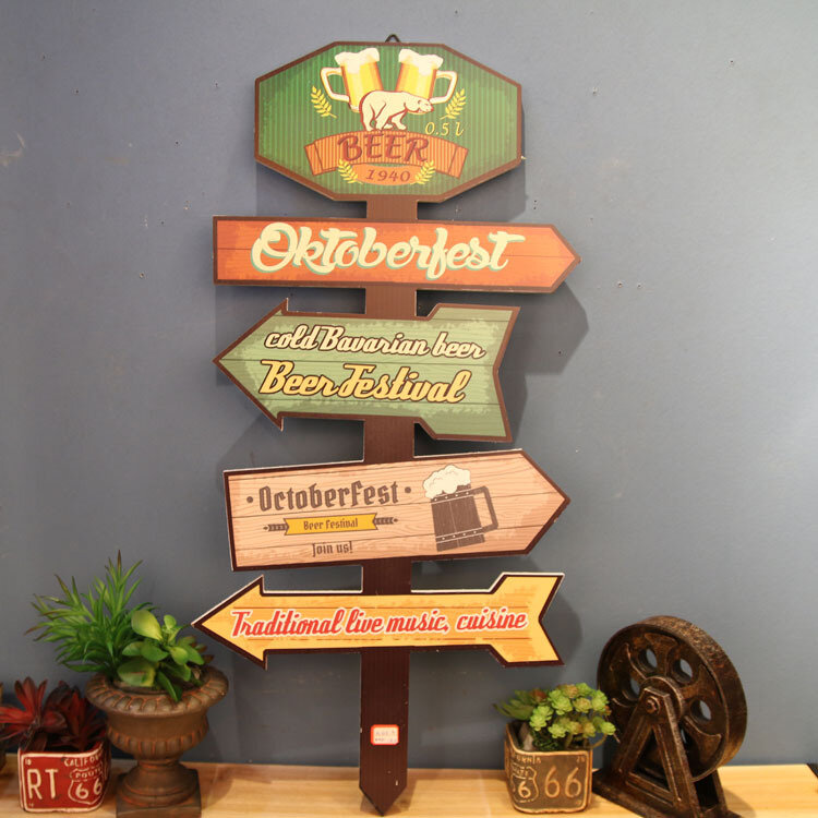 Американский стиль ретро винтажный указатель дорожный знак настенное украшение настенное панно бар интернет-кафе орнамент настенный декор ремесло