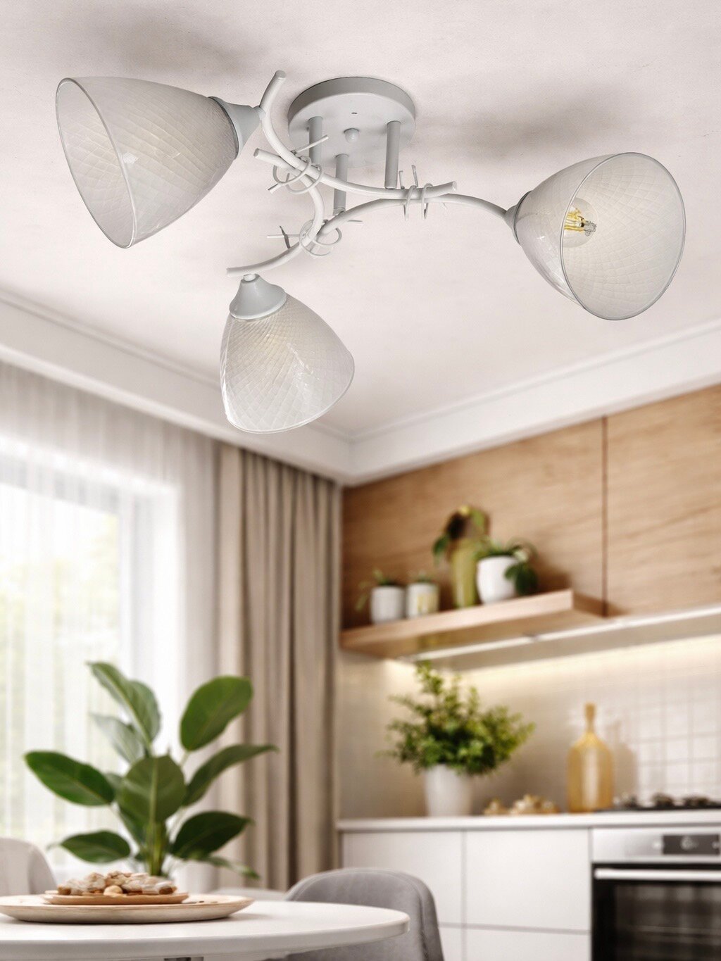 Люстра потолочная цоколь E27, белая, Свет Столицы, светильник на кухню