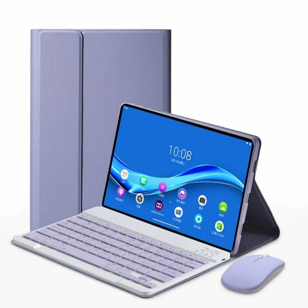 Подходит для Lenovo Tab M10 FHD Plus 10,3-дюймовый (TB-X606F/X606X) чехол для планшета + 10-дюймовая съемная русская квадратная клавиатура Bluetooth + беспроводная мышь