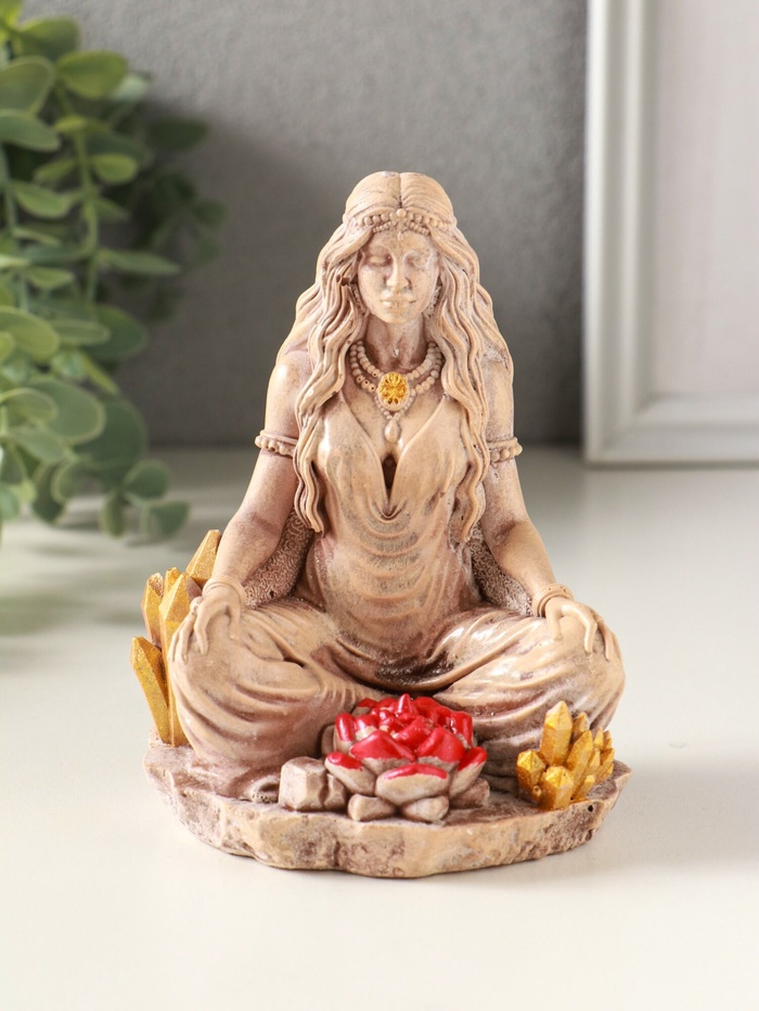 Статуэтка "Богиня любви Парвати" 11х9х7 см, гипс, слоновая кость