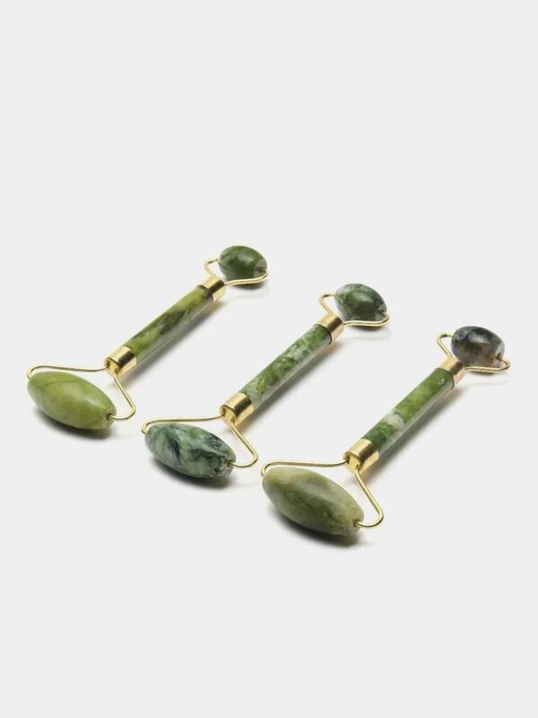 Нефритовый роликовый массажер, для лица