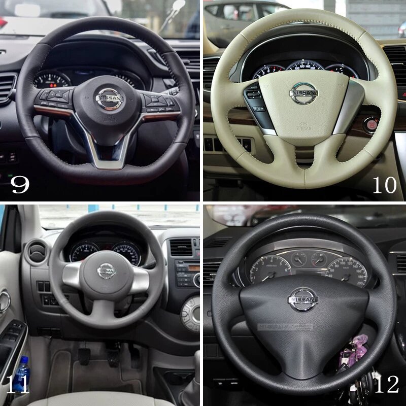 Чехол для руля подходит для моделей Nissan Qashqai, Teana, Kicks, X-Trail, Murano, Bluebird, Patrol