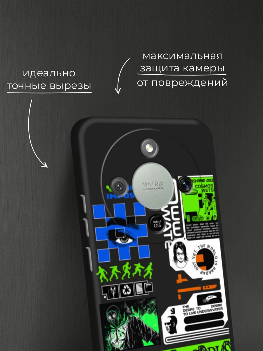 Черный матовый чехол на Honor X9d / Хонор X9d с принтом Nothing impossible — фото 1