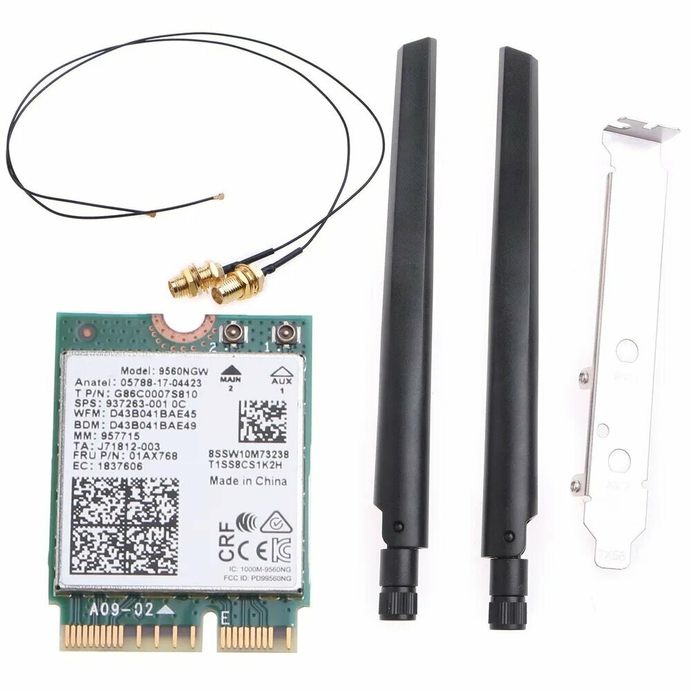 WiFi AC 9560NGW 80211AC для M2 Key E Card Desktop Kit-Com-Com-Com-Clease 50 Ad