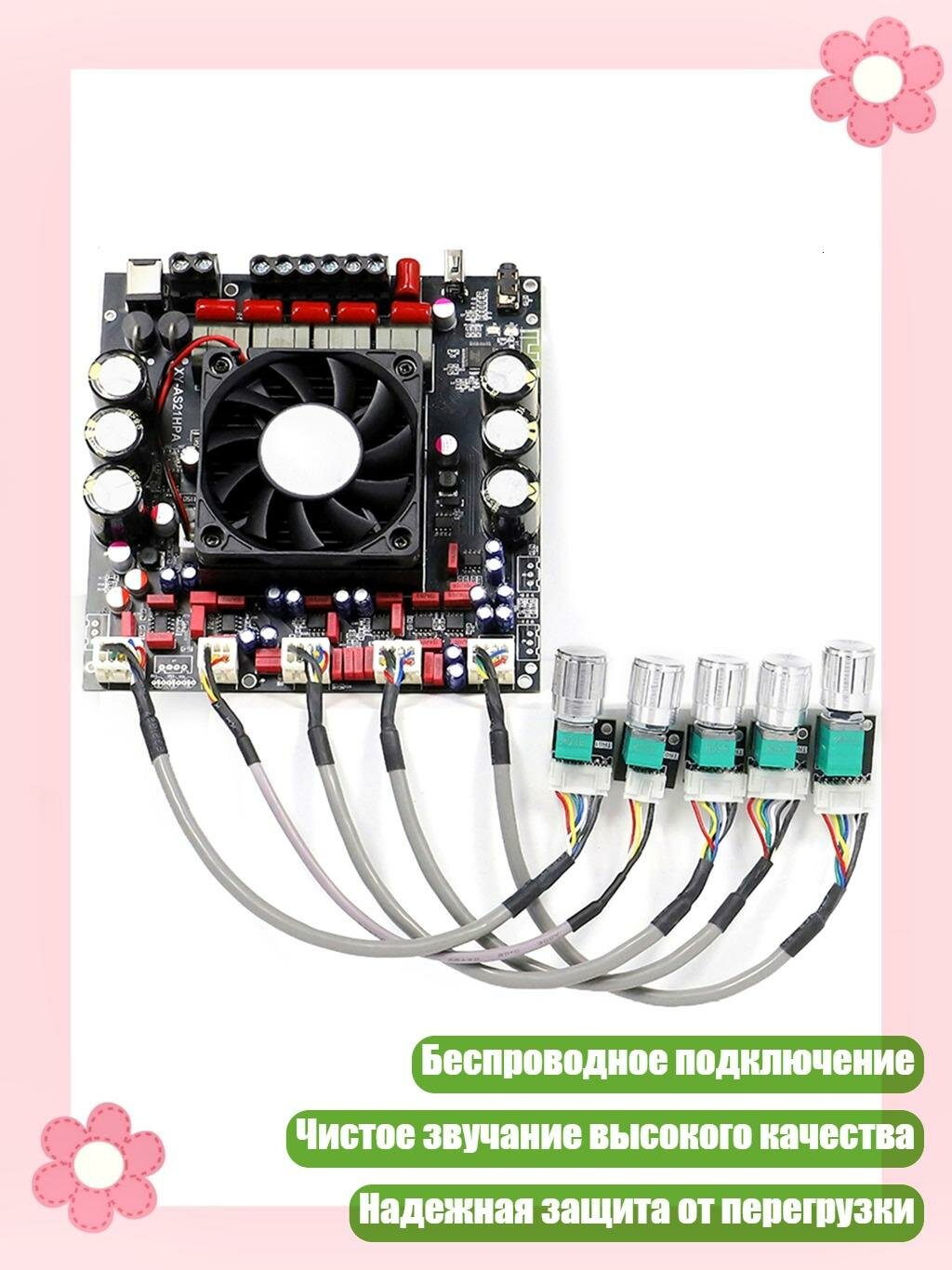 2.1-канальный цифровой усилитель 600 Вт с беспроводным подключением, Внешний потенциометр