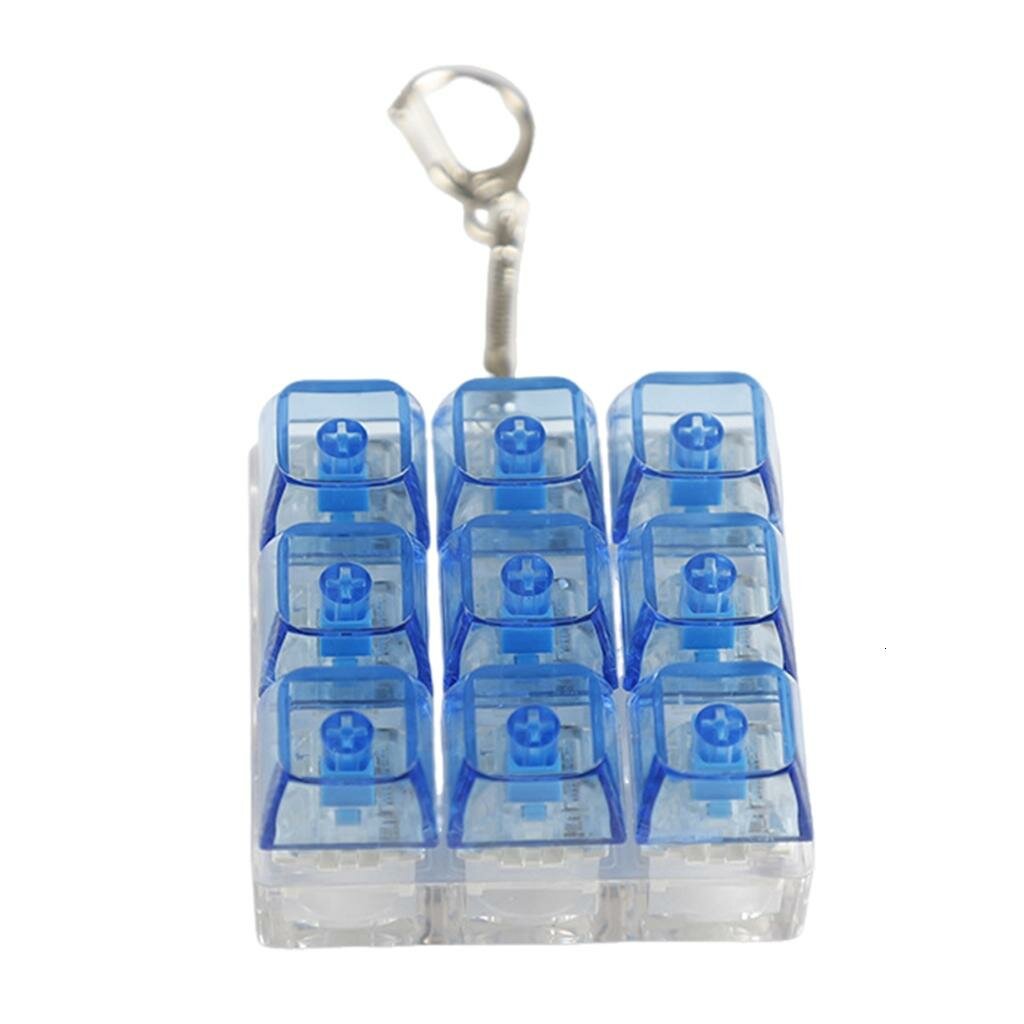 Механическая игрушка-антистресс с подсветкой, 9 клавиш, Синий прозрачный