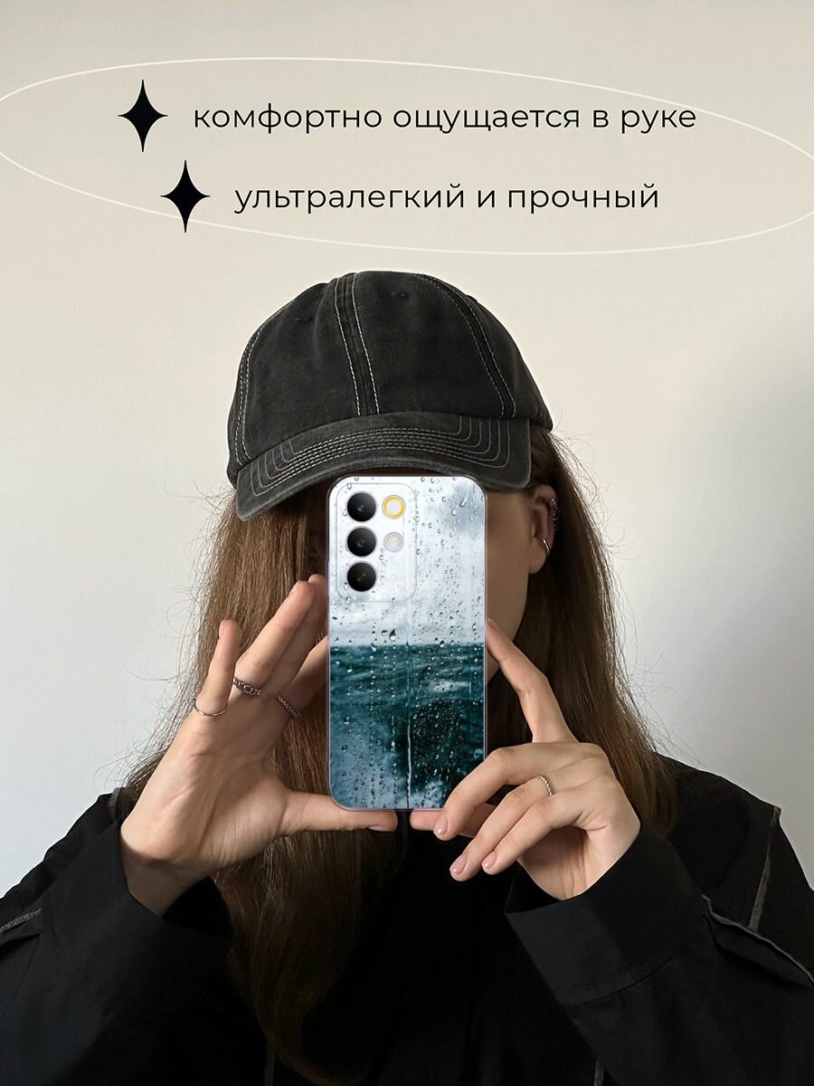 Силиконовый чехол на Realme C85 / Реалми C85 с принтом Дождь за стеклом — фото 1