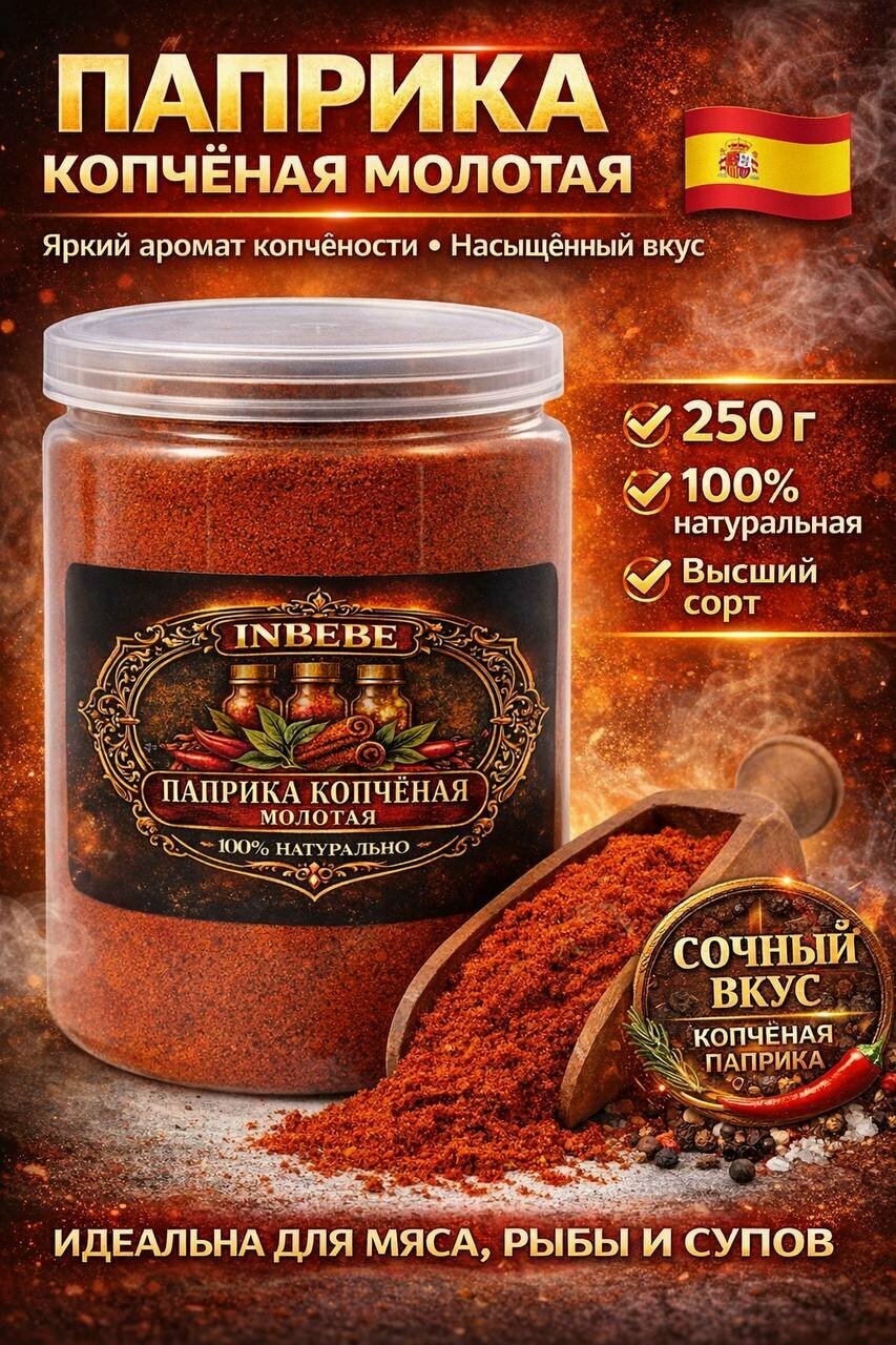 Паприка копченая молотая ASTA150, высший сорт, банка с ключом, 250 г