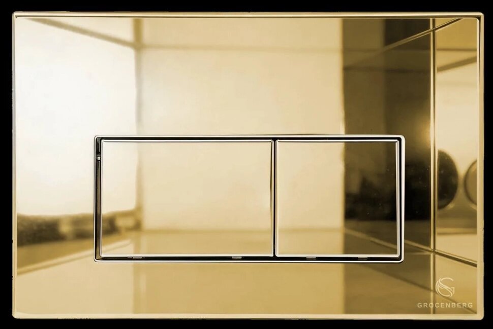 Кнопка смыва для унитаза (металл) GROCENBERG KM3070GO золото