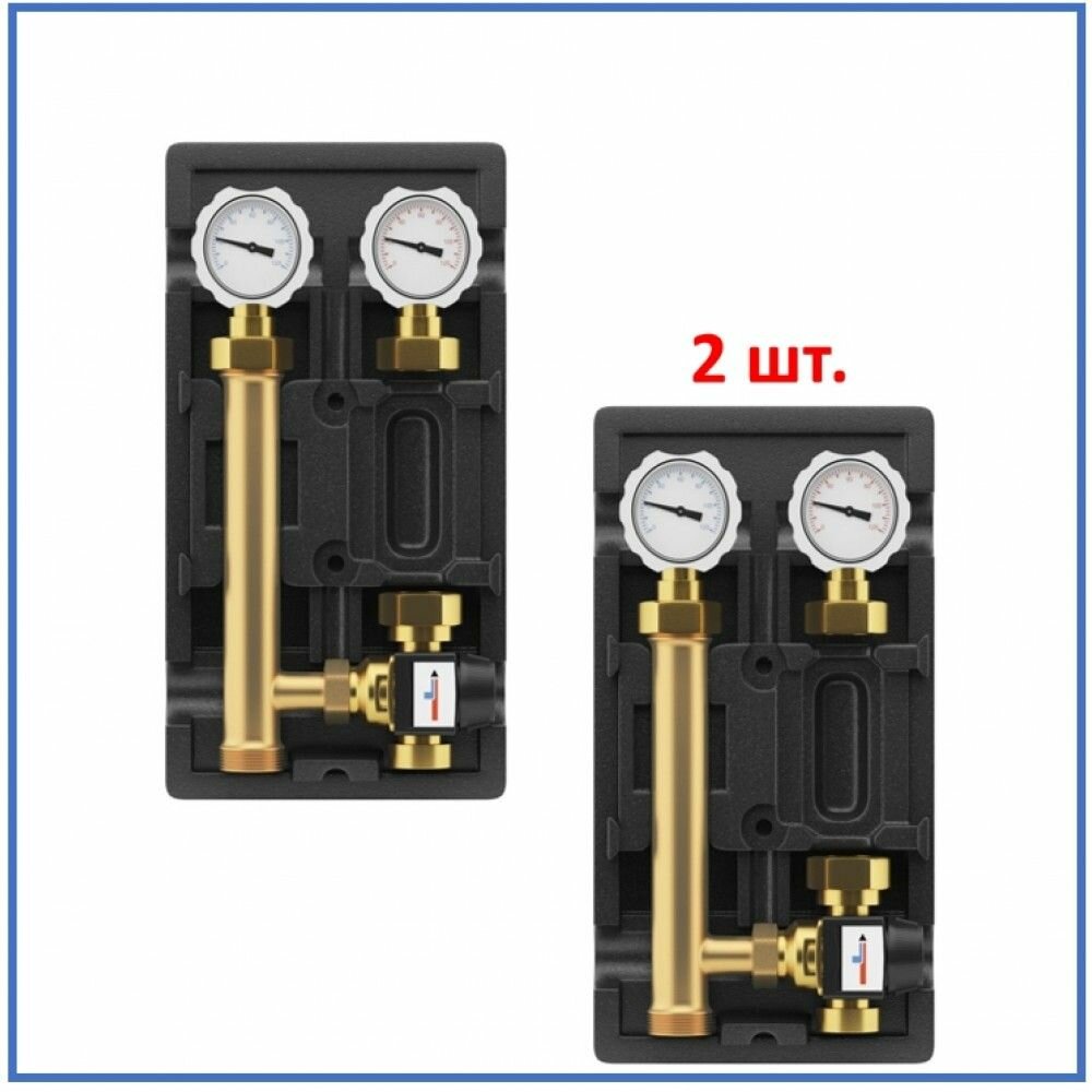 Насосные группы с термостатическим клапаном (2 шт.), быстрого монтажа 1 1/2"НР и 1"ВР, без насоса DN25, Wester, 0-05-0030