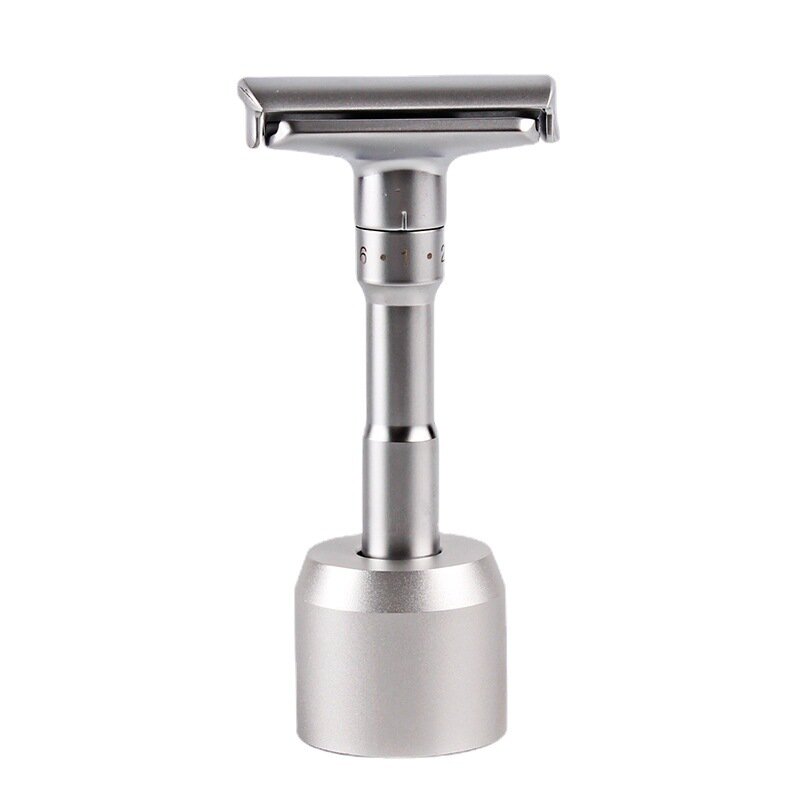 Бритва Baume & Mercier ручная бритва мужская регулируемая острота вымытая старинная бритье борода двусторонний нож держатель Стандарт 1 держатель для инструмента + 5 лезвий Белый