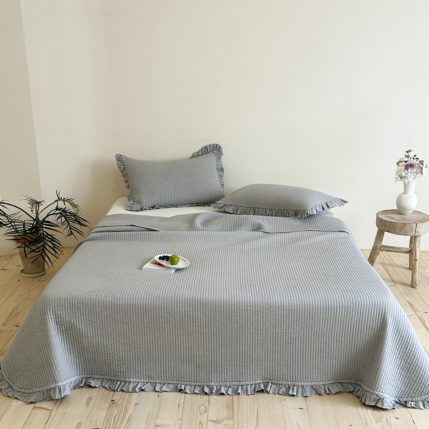 Двустороннее стеганое покрывало из чистого хлопка в прямую полоску в корейском стиле, 60 штук, высокотемпературное