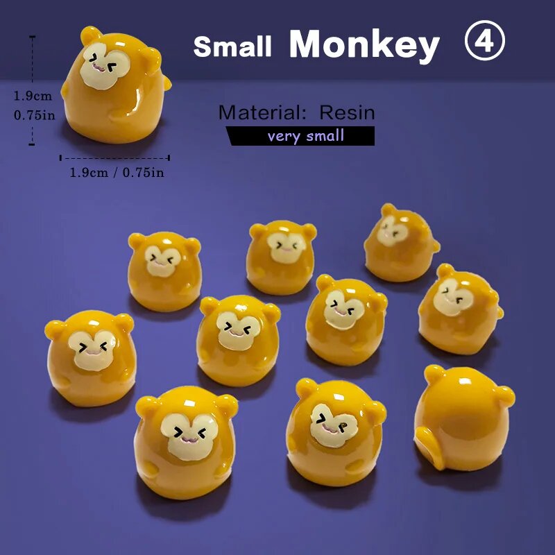 Миниатюрные фигурки животных из смолы (10 шт.) 10pcs Fat Monkey