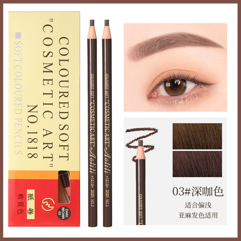 Карандаш для бровей Aolili, рулонная бумага, карандаш для бровей с линией, удобный в использовании, карандаш для бровей 1818, долговечный макияж, карандаш для бровей с линией, подводка для глаз