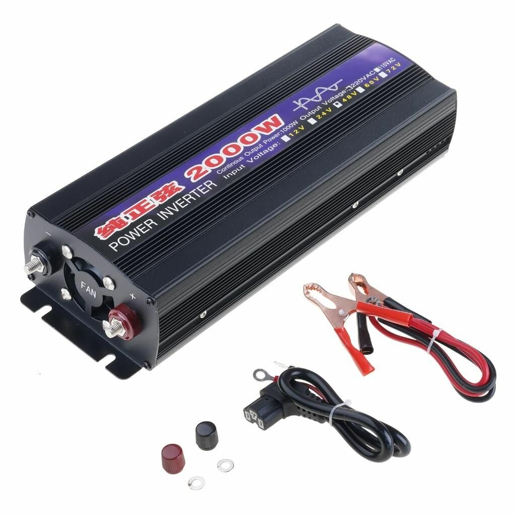 Инвертор чистой синусоиды 12/24В в 220В, 48-60V - 2000W