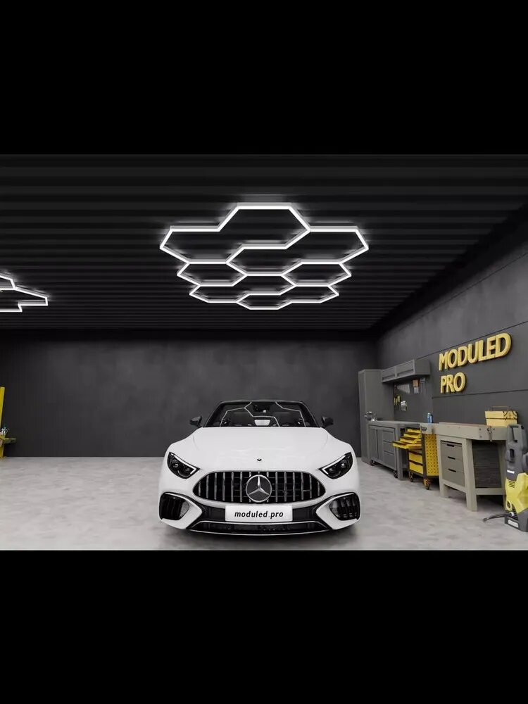 Светодиодное освещение для гаража/автосервиса LED Workshop, панель соты 6500К/259W размер 3243x2337mm