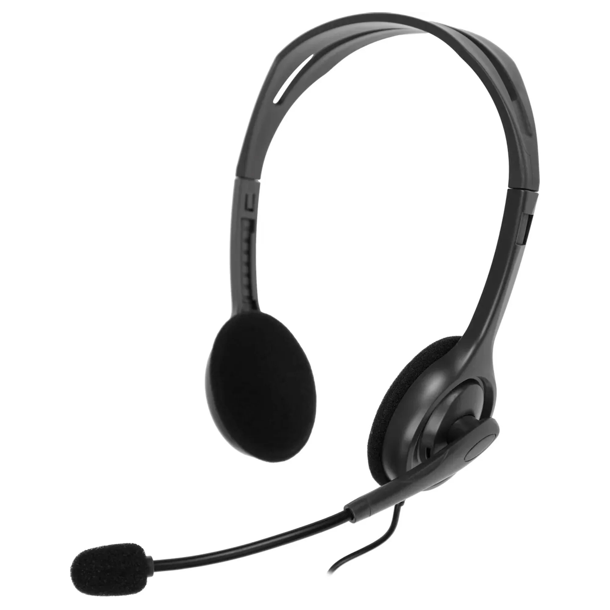Наушники Logitech Headset H110 dark grey, проводные, выдвижной микрофон, темно-серый