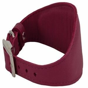 Ошейник с расширением из овечьей кожи ("селедка"), обх. шеи. 26-32см, бордовый