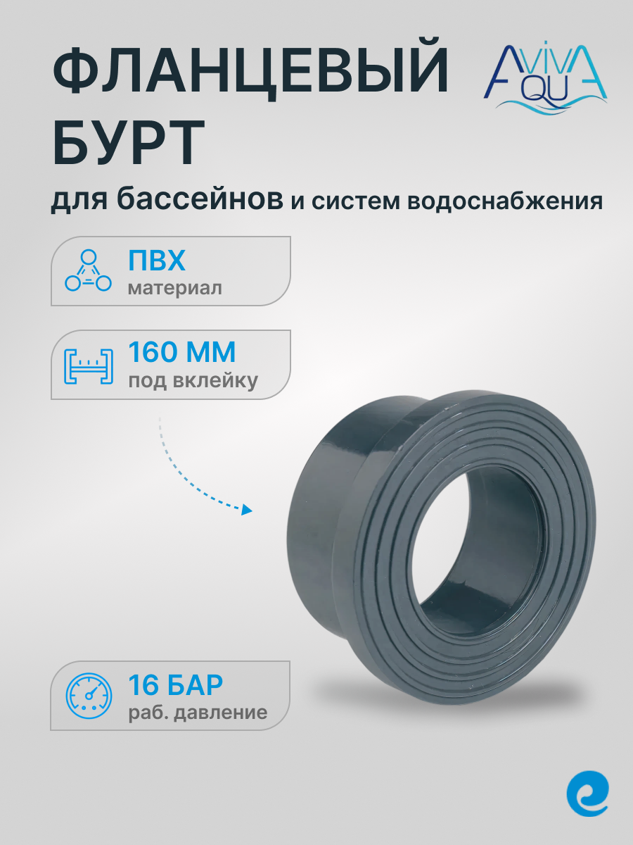 Бурт фланцевый Aquaviva д.160 / Трубы и фитинги / Под вклейку