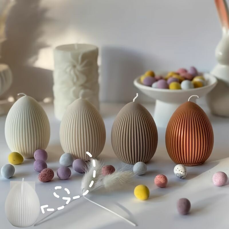 Молд Пасхальное яйцо ребристое для свечей