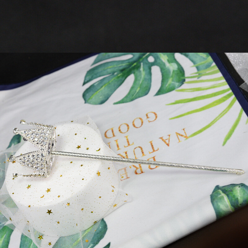 2026baby Металлическая волшебная палочка в форме короны с полным покрытием из алмазов, корейская фея, прямая продажа от фабрики