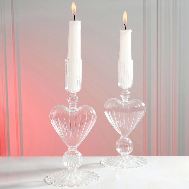 Стеклянный подсвечник Сердце - Cuore Cristallo 20 см, Edelman, 1139231